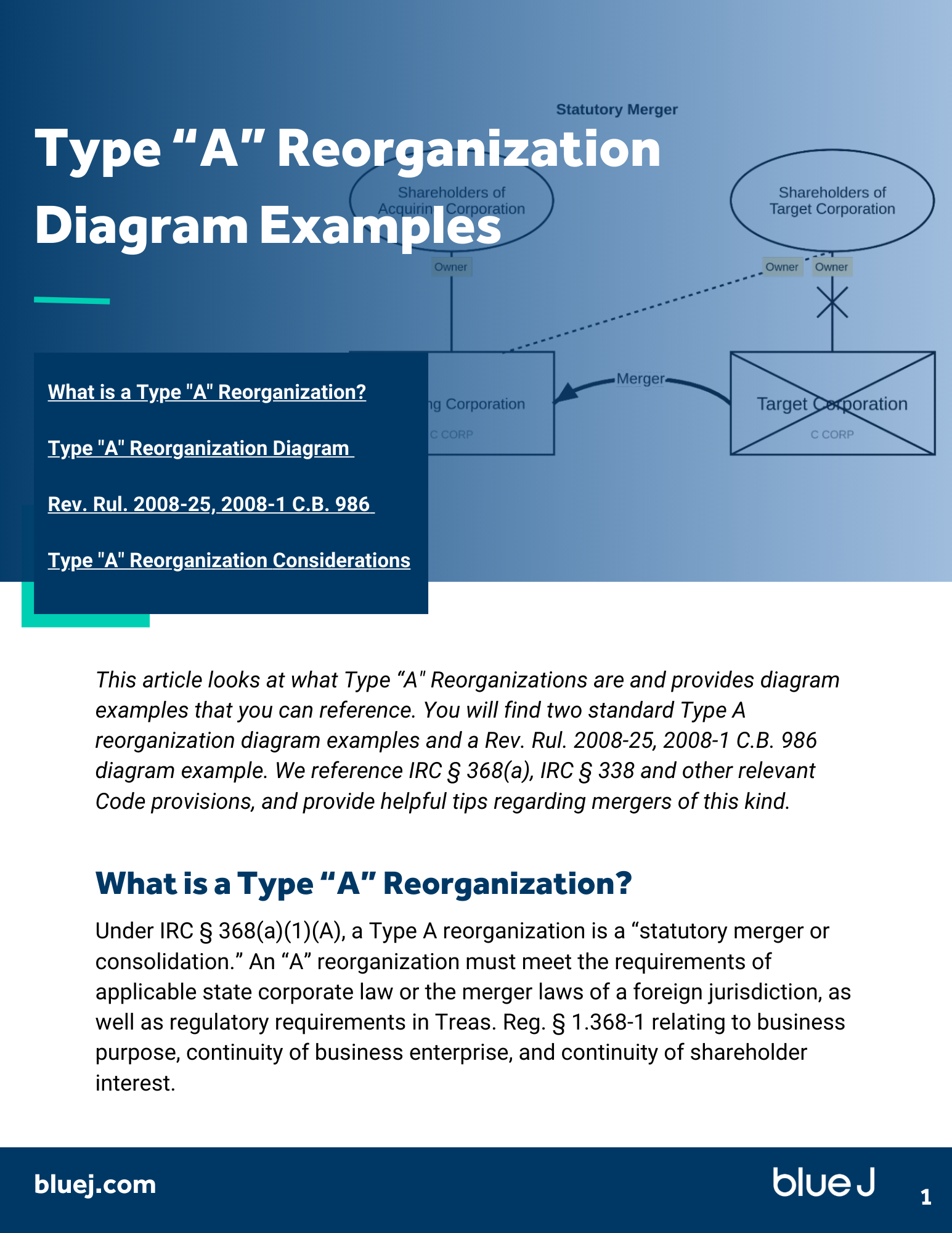 What Does A Type "A" Reorganization Look Like In A Structure Chart? [Diagram Examples ...